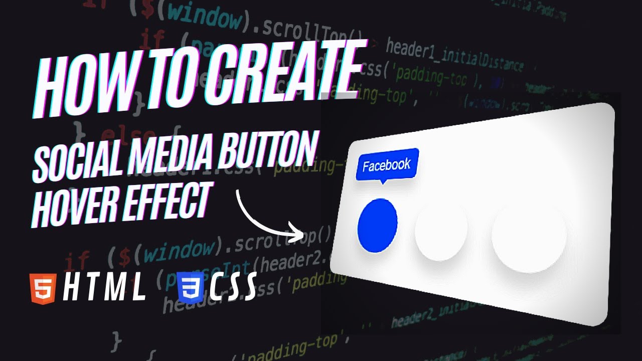 how to create social media button hover effect only html and css