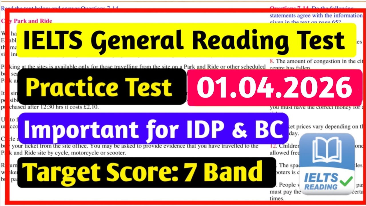 IELTS Reading General Training Practice Test 2026 With Answers | IELTS Reading Test General Training