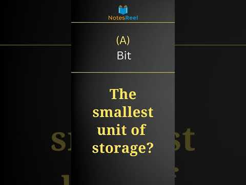 Which is the smallest unit of storage?