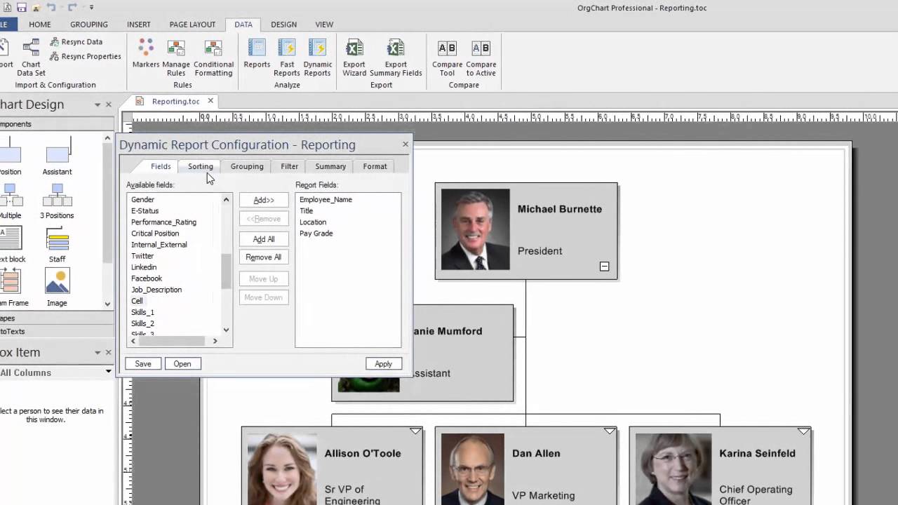 Orgchart Dynamic Reports