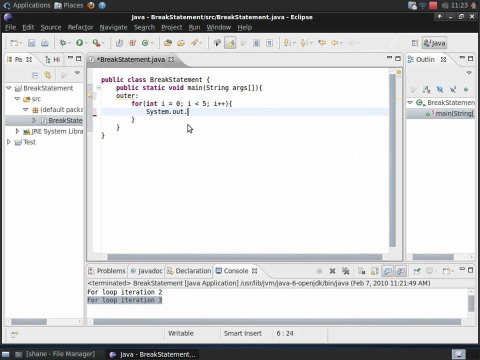 Java Video Tutorial 18: Using break statements