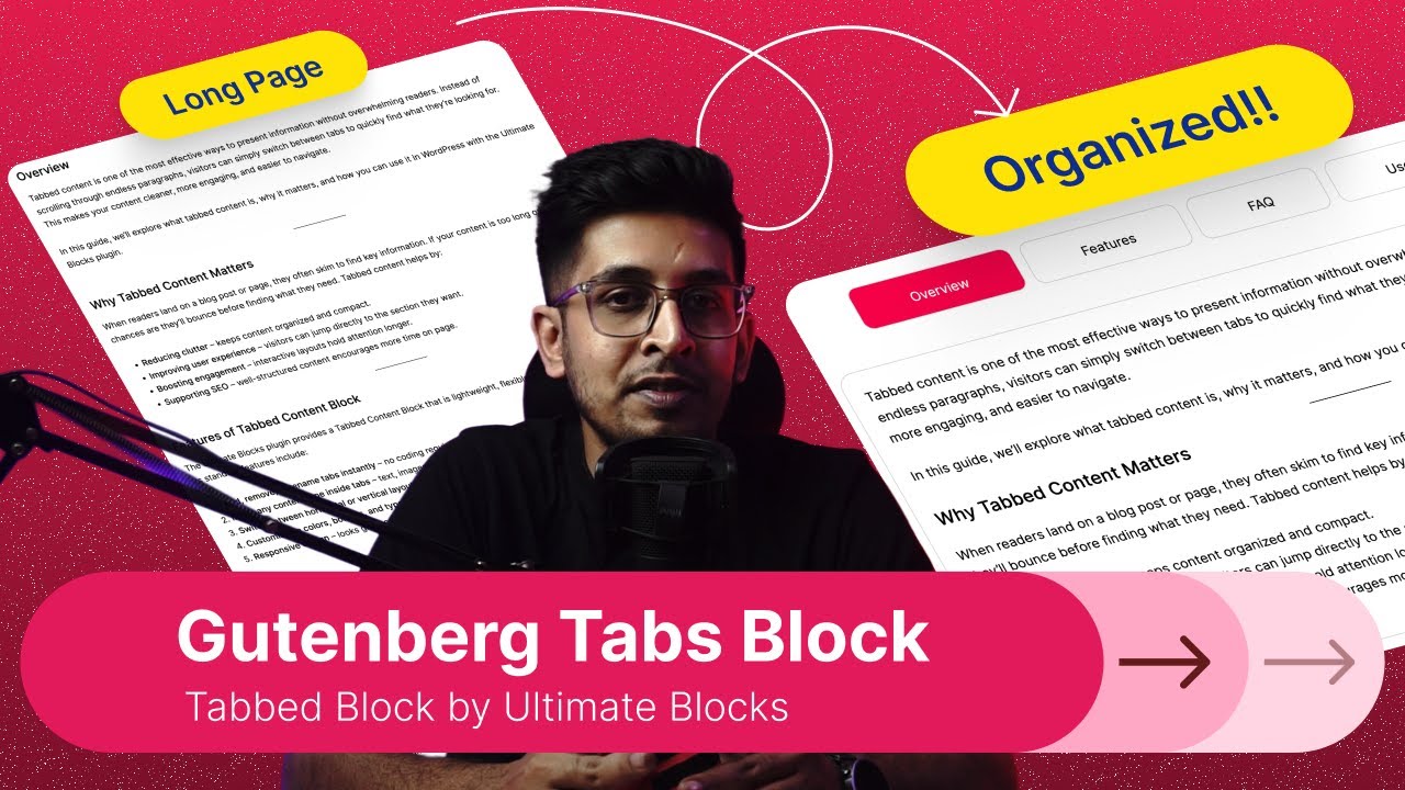 WordPress Gutenberg Tabs Block - Tabbed Content by Ultimate Blocks