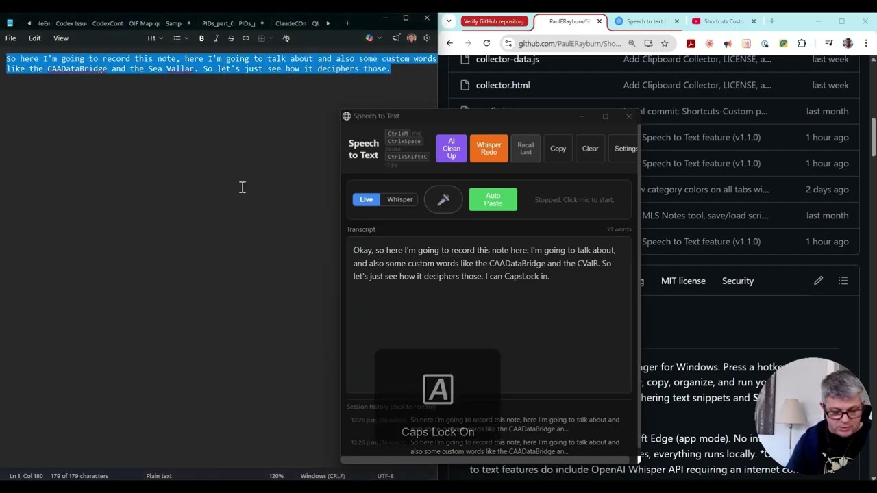 Shortcut Custom Speech to Text add in