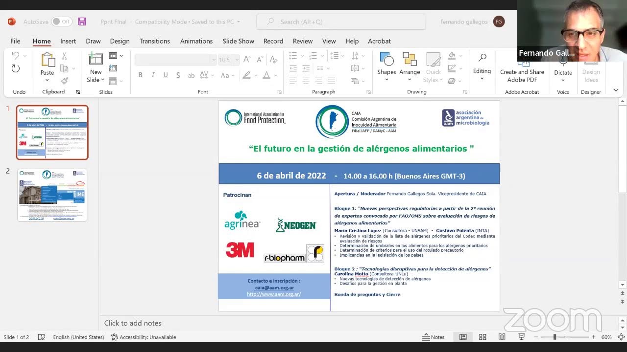 Seminario Virtual - EL FUTURO EN LA GESTIÓN DE ALÉRGENOS ALIMENTARIOS.-