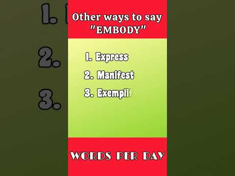 Another word for "EMBODY" #englishlearners #englishlearning #youtubeshorts