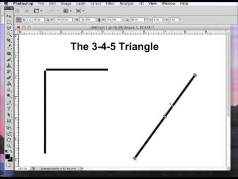 Constructing a 3 4 5 triangle in photoshop