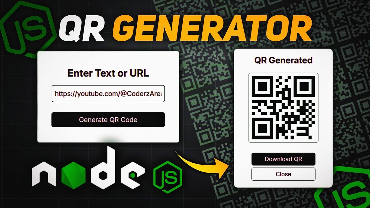 QR Code Generator using Node.js | Easy Node.js Project for Beginners | CoderzArea