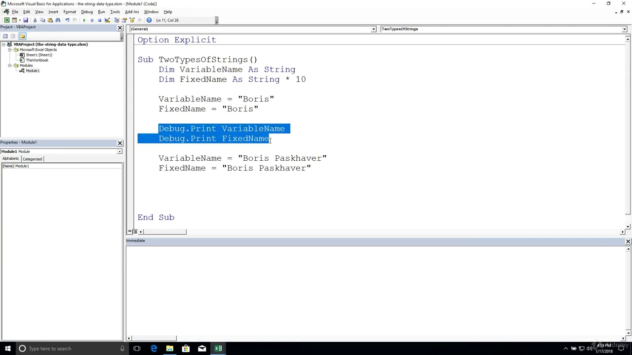 Microsoft Visual Basic - The String Data Type