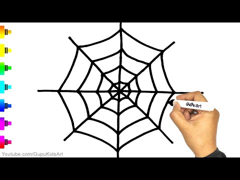 Spider Web Drawing for kids | How to Draw a Spider Web
