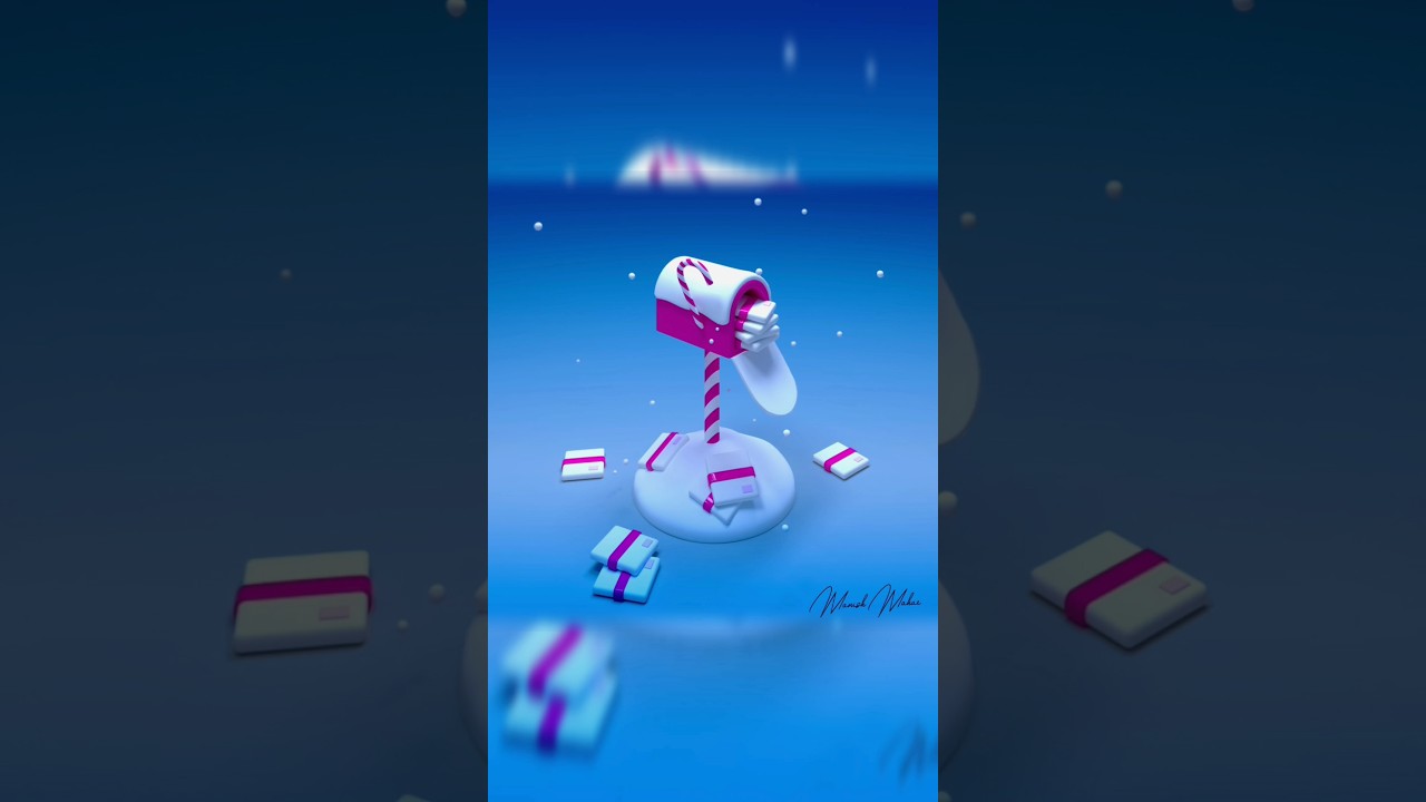 Festive season has arrived- Santa's GIFT 3D Modeling #shorts #3dartist