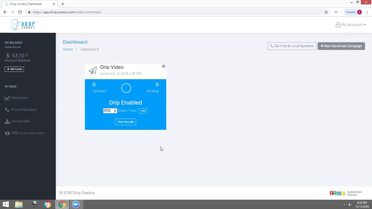 Drop Cowboy Ringless Voicemail - Increase, Decrease, and Stop Drip