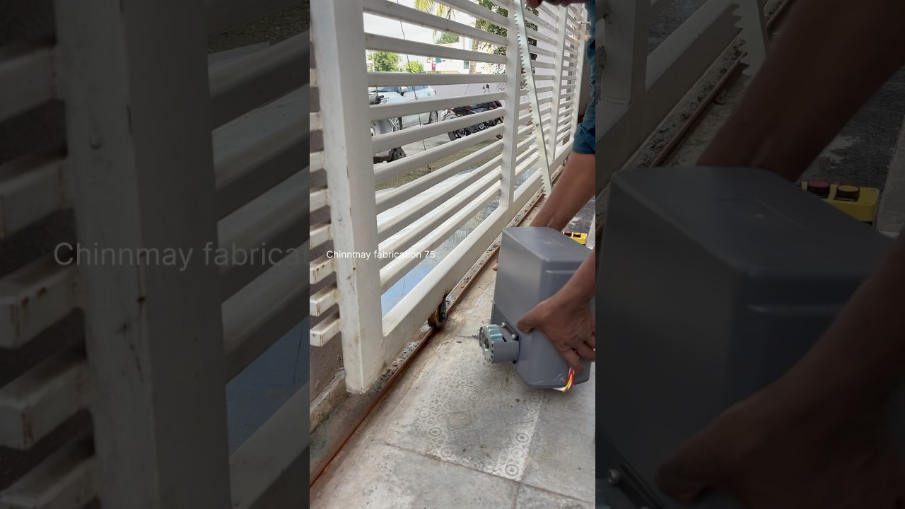￼ Sliding gate motor base installation , automatic sliding Gate #slidinggate #chinnmayfabrication