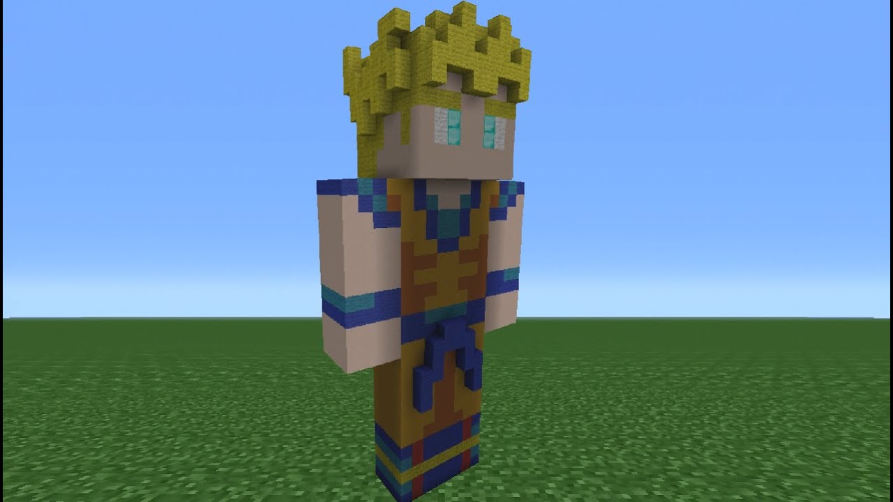 Minecraft Tutorial: How To Make A Goku Statue (Super Saiyan)