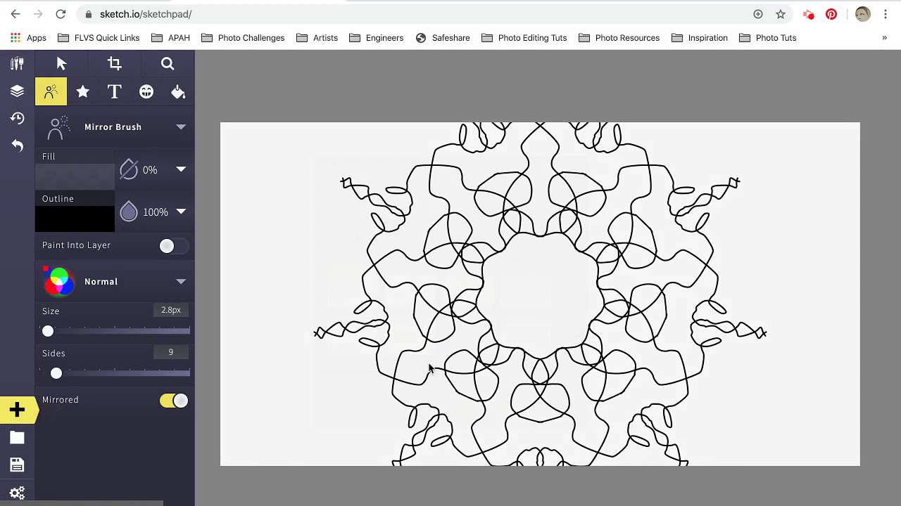 Radial Balance SketchPad 5.1 Free Online Art Creation Tool