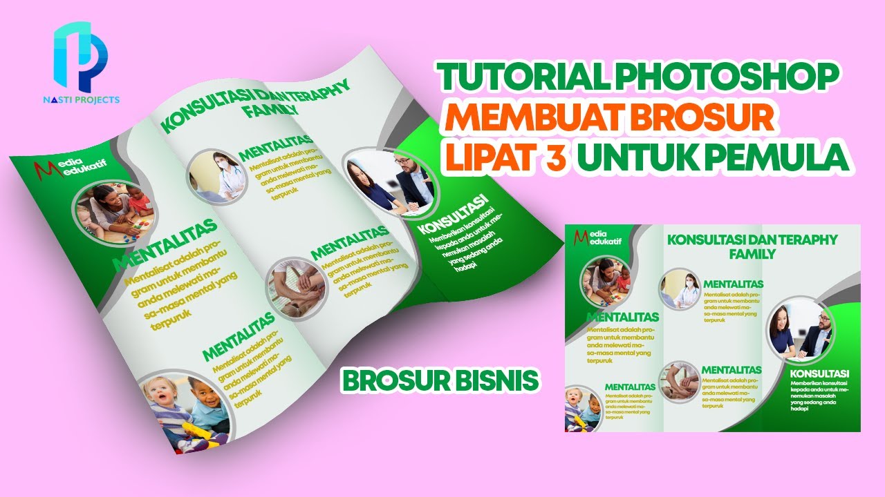 Tutorial Photoshop - Cara Desain Brosur Bisnis Lipat 3 Di Photoshop Untuk Pemula