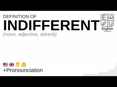 INDIFFERENT meaning, definition & pronunciation | What is INDIFFERENT? | How to say INDIFFERENT
