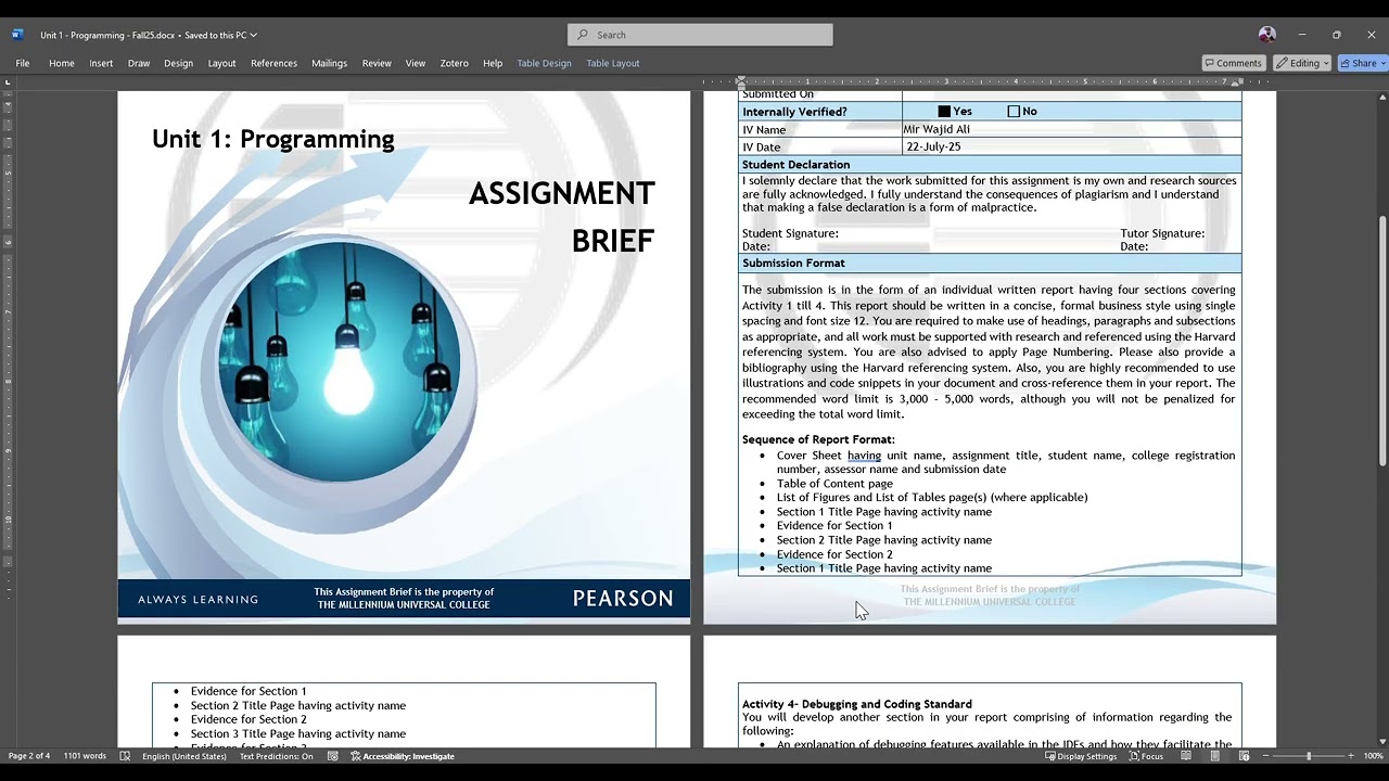 TMUC - DoCIT - HN Computing - Unit 1 Programming Assignment Guidance