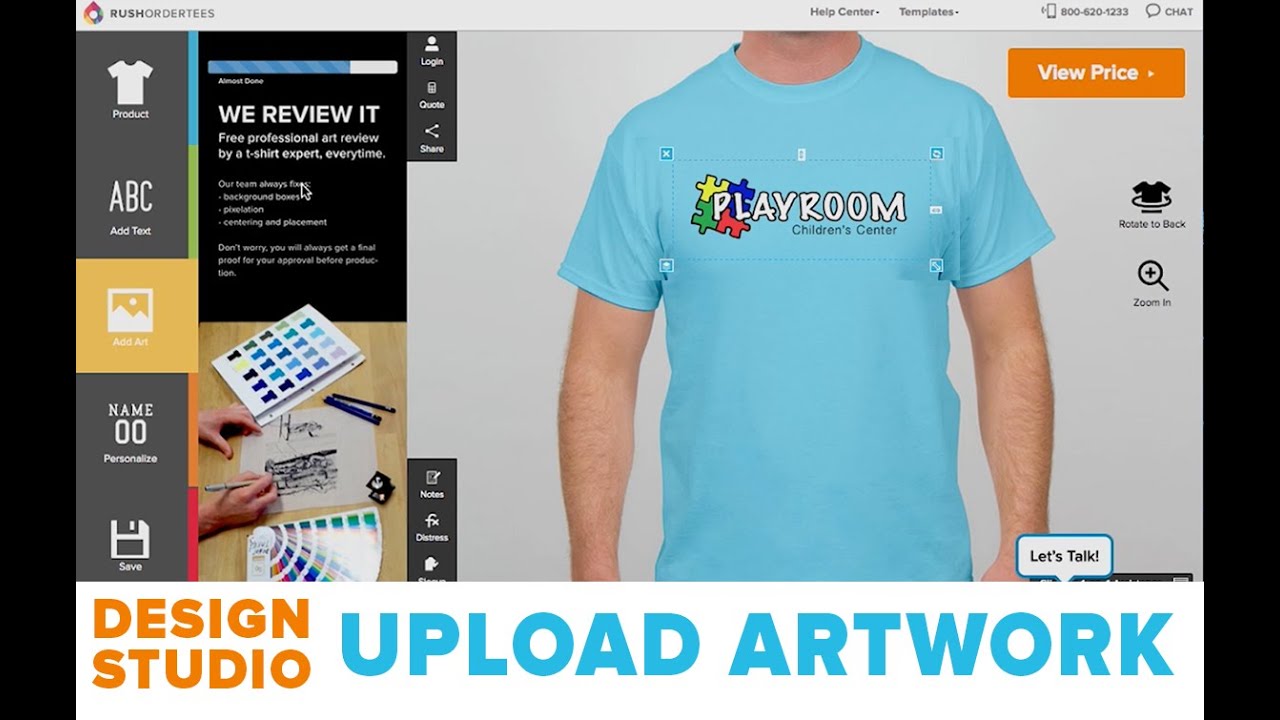 How to Upload Artwork to your Custom T-Shirts | Design Studio Tutorial