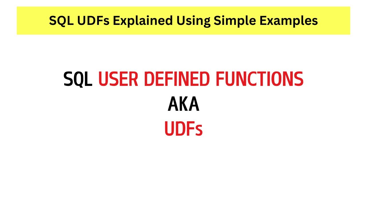 SQL User Defined Functions aka UDFs.
