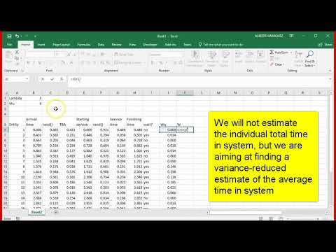 MM1 simulation in Excel