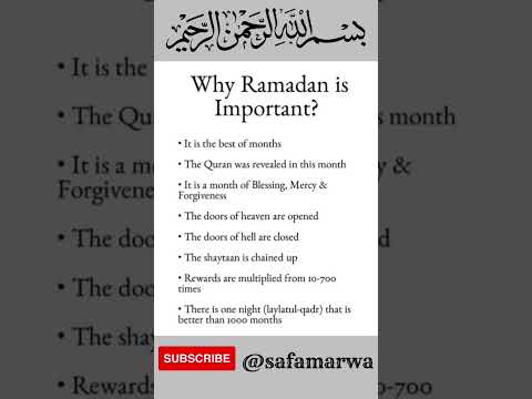 Why Ramadan is important || Ramadan Mubarak || importance of Ramadan || #safamarwa #shorts