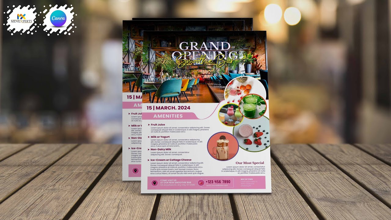 Editable Grand Opening Flyer Canva Template