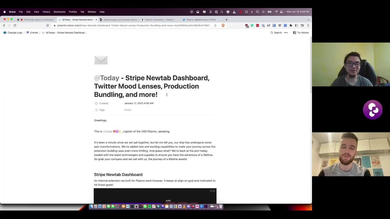 Demo #35 - Stripe Newtab Dashboard, Twitter Mood Lenses, Production Bundling, and more!