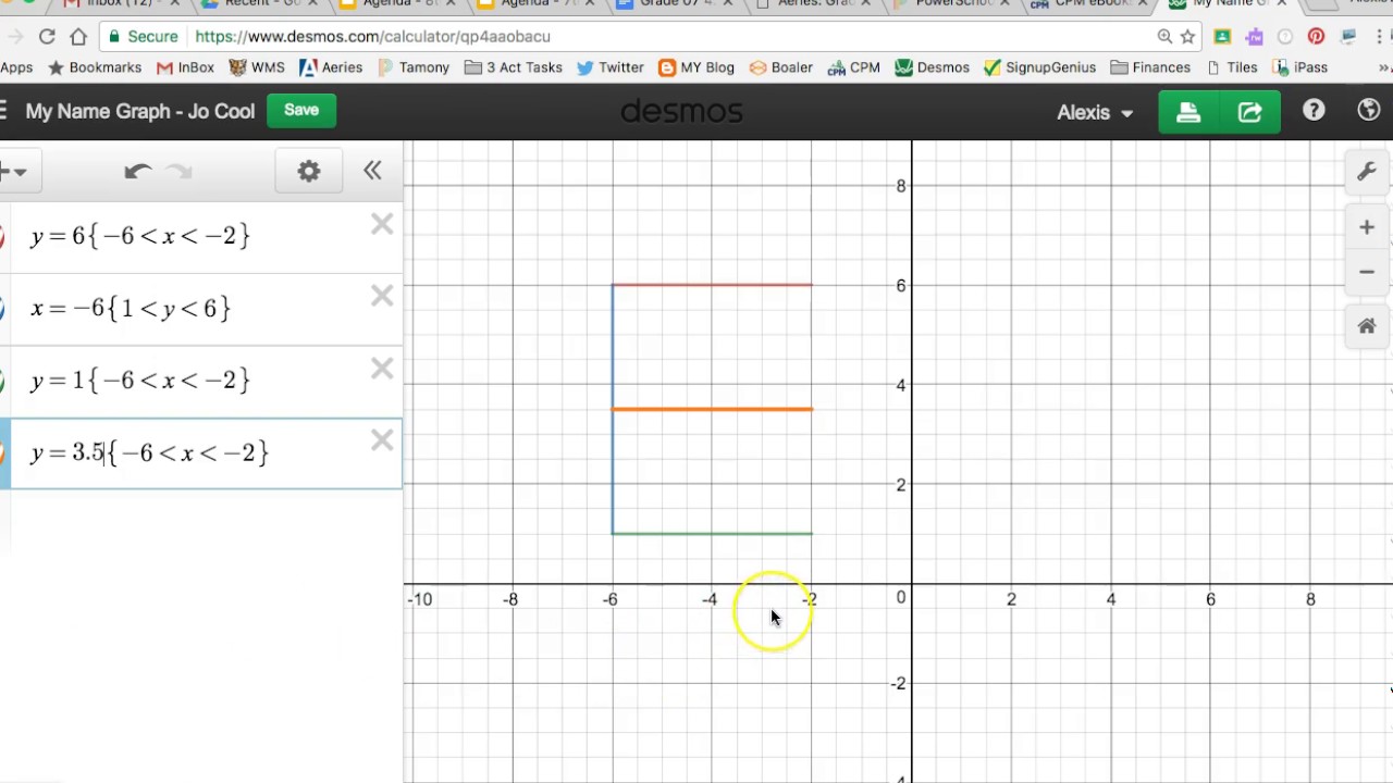 Write your name in Desmos