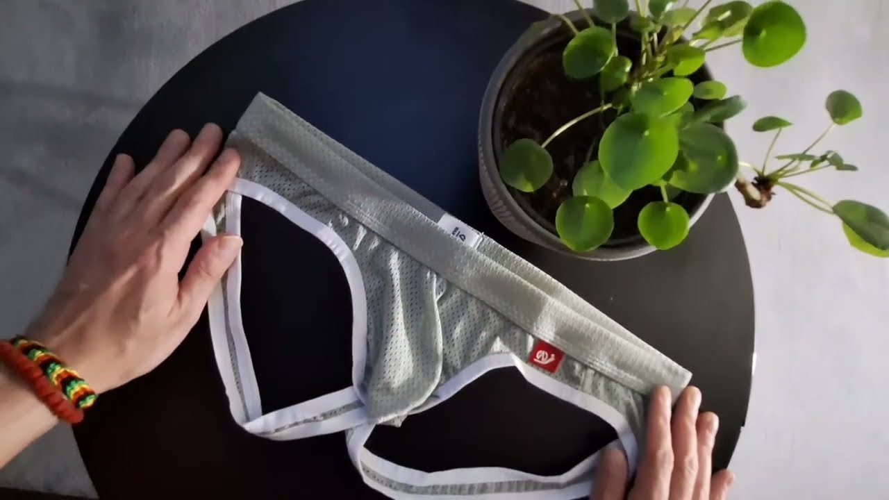 Gray Jockstrap with mesh material