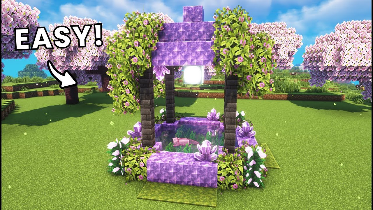 Minecraft: How to Build Magical Axolotl Wishing Well Tutorial (Easy)