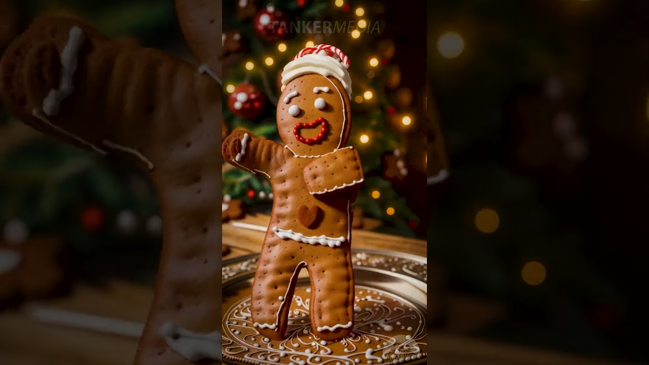 Gingerbread Man Dance 🎅🏻 AI Dance Animation #christmas #gingerbread #gingerbreadman #aianimation
