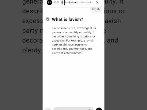 What is lavish?