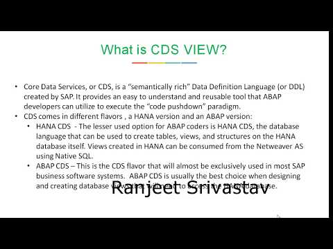 CDS View Quick Overview Part 1