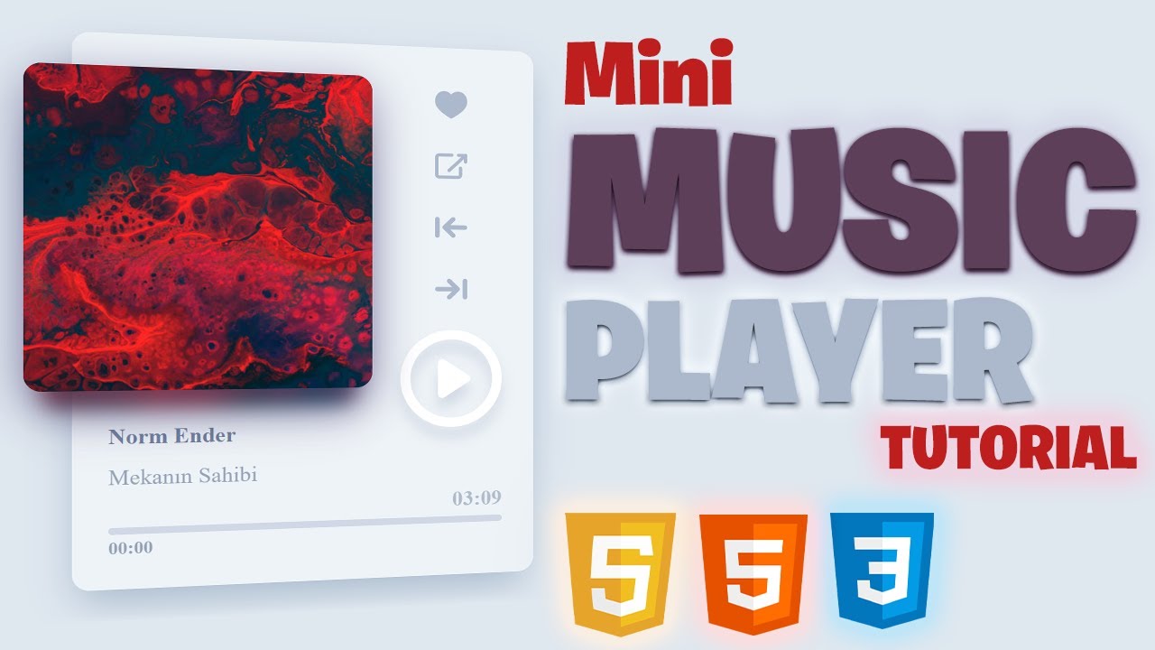 Responsive Working Mini Music Player Template Tutorial | HTM5 CSS3 | Zia Codes