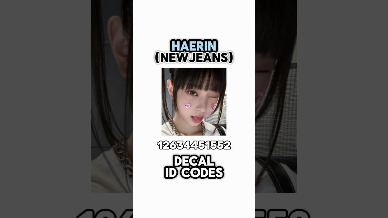 Haerin New jeans kpop id decal codes!💓 #roblox #robloxcodes #newjeans #royalehigh #bloxburg