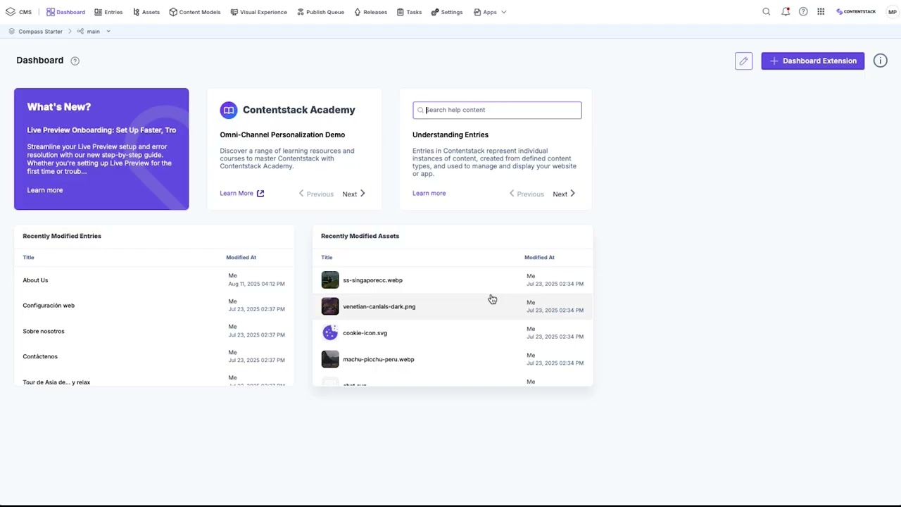Understanding the Contentstack Dashboard | Contentstack Academy