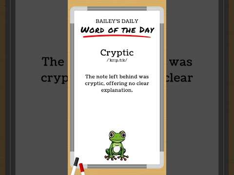 BD: Word of the Day - Cryptic