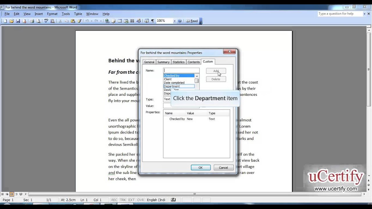 Review And Modify Document Properties