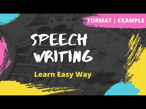 Speech Writing | How to write a Speech | Format | Example | Exercise