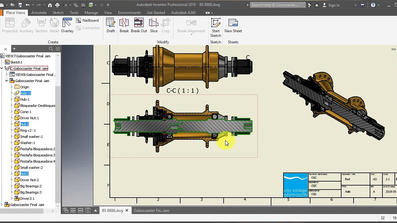 Inventor 2018 - Tutorial 14: - Assembly Drawings