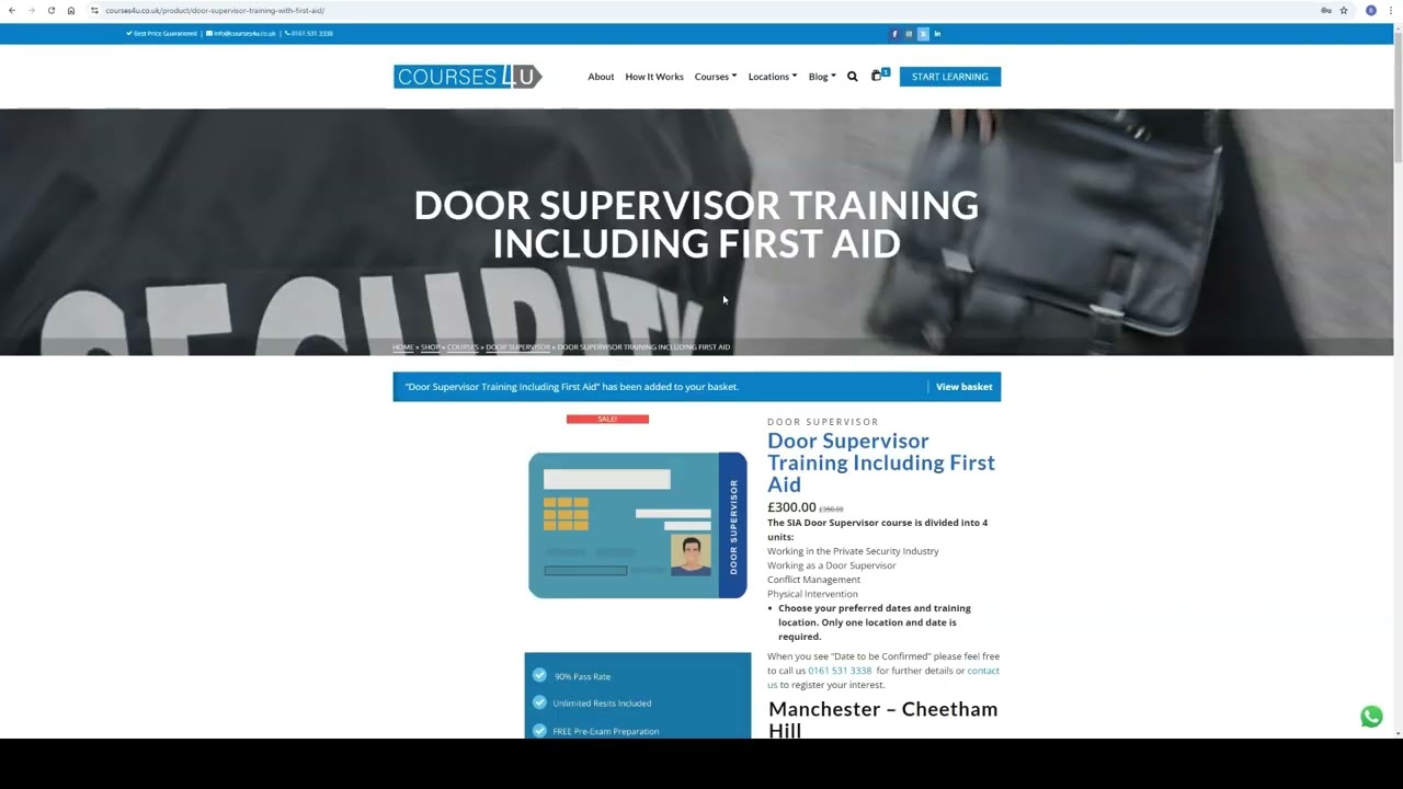 How to book a security training course on www.courses4u.co.uk