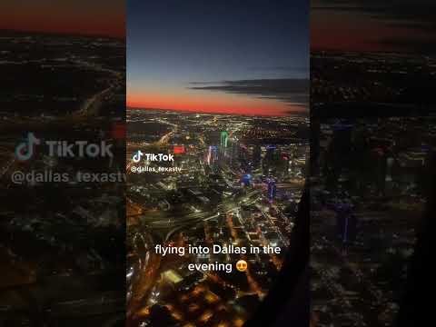 Nighttime Flight into DFW Airport with Stunning Dallas Skyline View