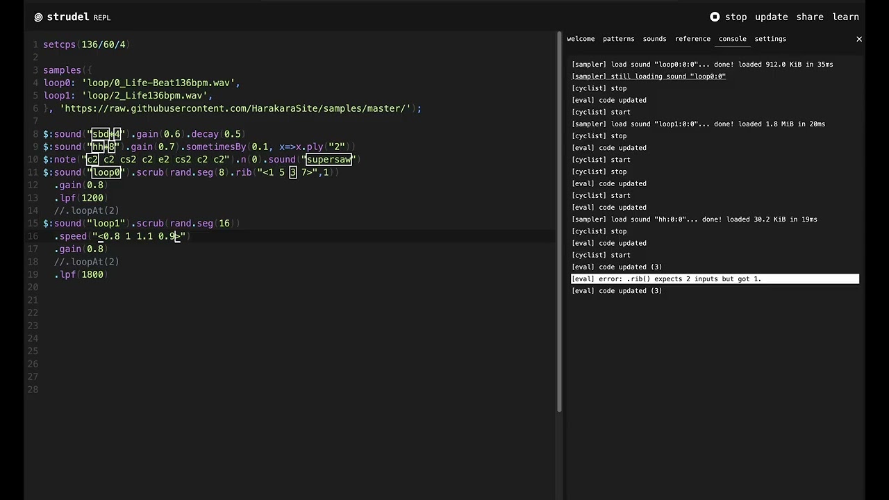 Strudel Live Coding #11 sample from Github