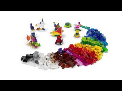 LEGO Classic Creative Transparent Bricks (500 Blocks) Model Building ...