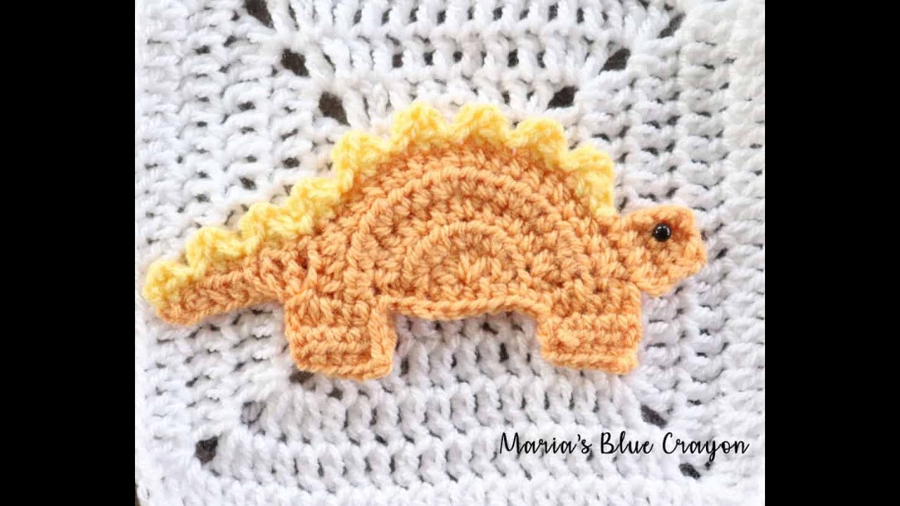 Crochet Stegosaurus Dinosaur Applique Tutorial