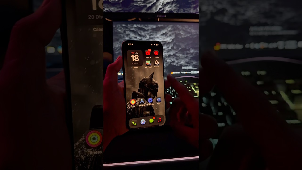 🦇 Batman Mode ON! iPhone 16 Pro Max Customization 🔥#batman #iPhone #gaming #explore #shorts