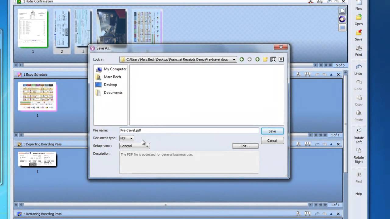Organize your business trip documents with PDF Fusion