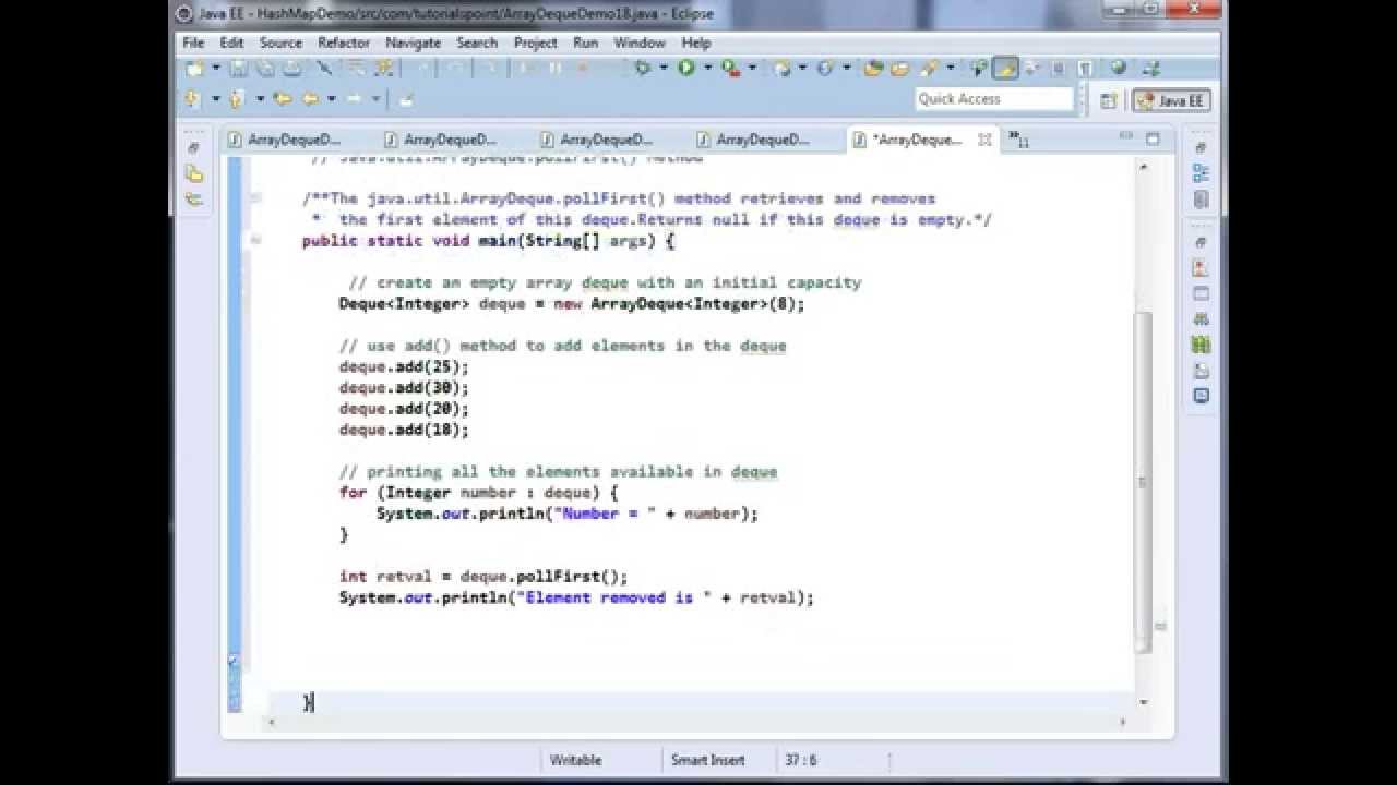 Java util ArrayDeque pollFirst Method   Java util ArrayDeque pollLast Method
