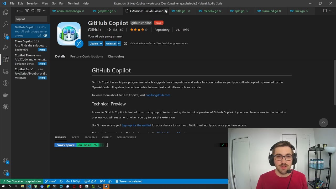 Simple Go method with Github Copilot