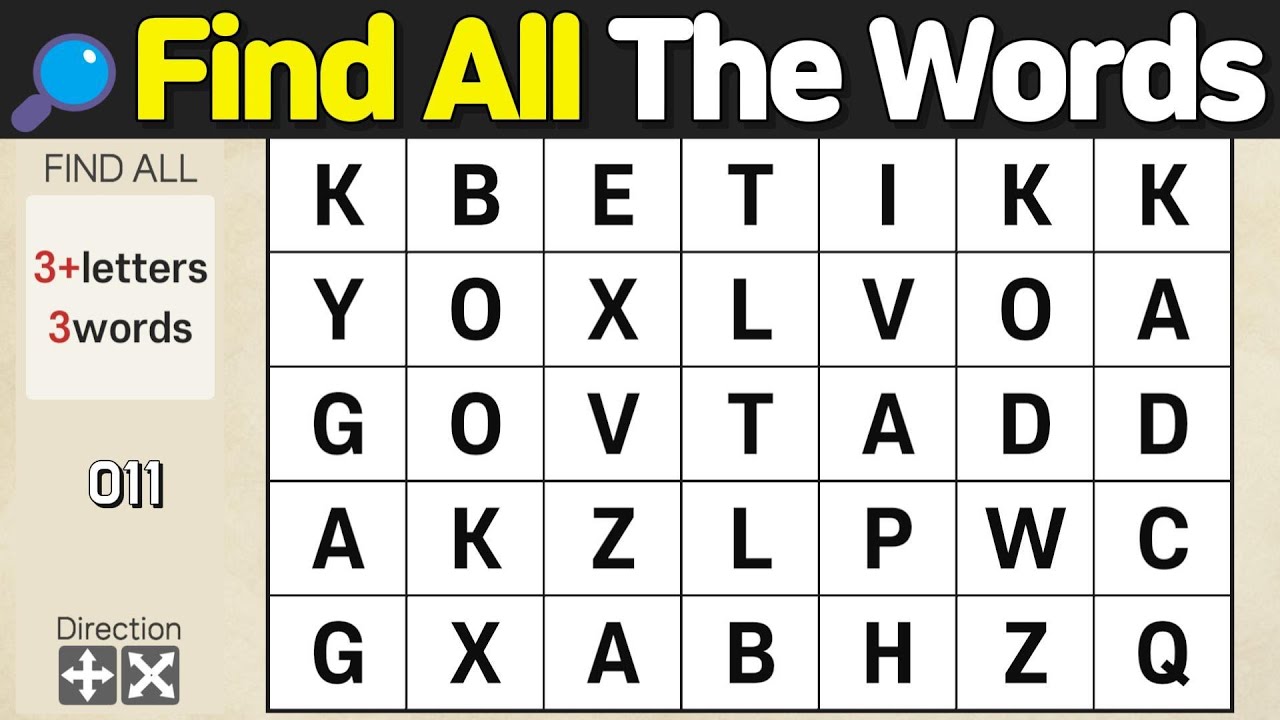 Word Search #011  Can you find them all? pastime, concentration, memory